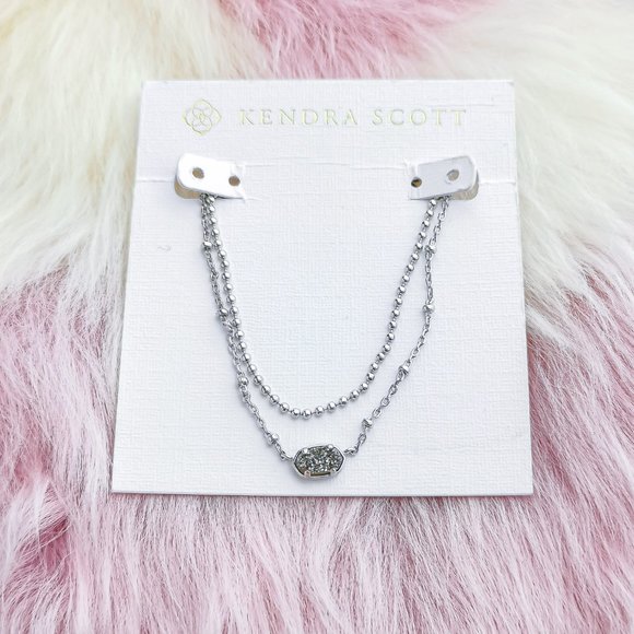 Kendra Scott | Jewelry | Silver Emilie Platinum Drusy Multi Strand ...